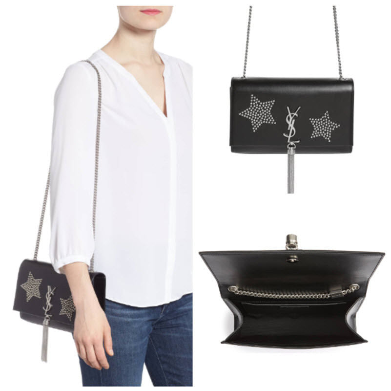 Saint Laurent Monogram Kate Monogram Medium Tassel Stars Black Calfski ...