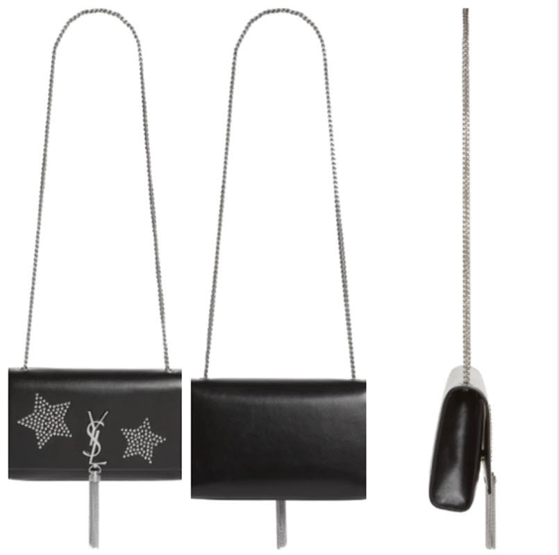 Saint Laurent Monogram Kate Monogram Medium Tassel Stars Black Calfski ...