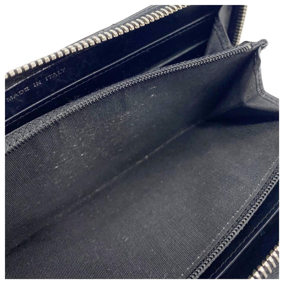 Chanel Black Brilliant Zip Around Quilted Long Patent Leather Wallet ...
