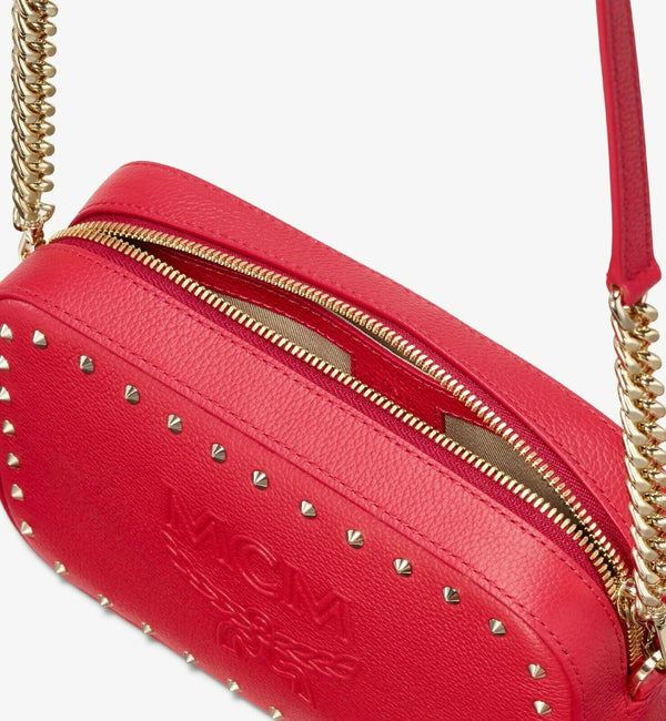 MCM Red Chanswell Camera Crossbody Bag Park Avenue Leather - MyDesignerly