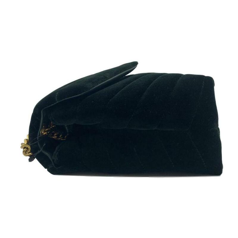 Saint Laurent Monogram Loulou Small Green Velvet Shoulder Bag ...