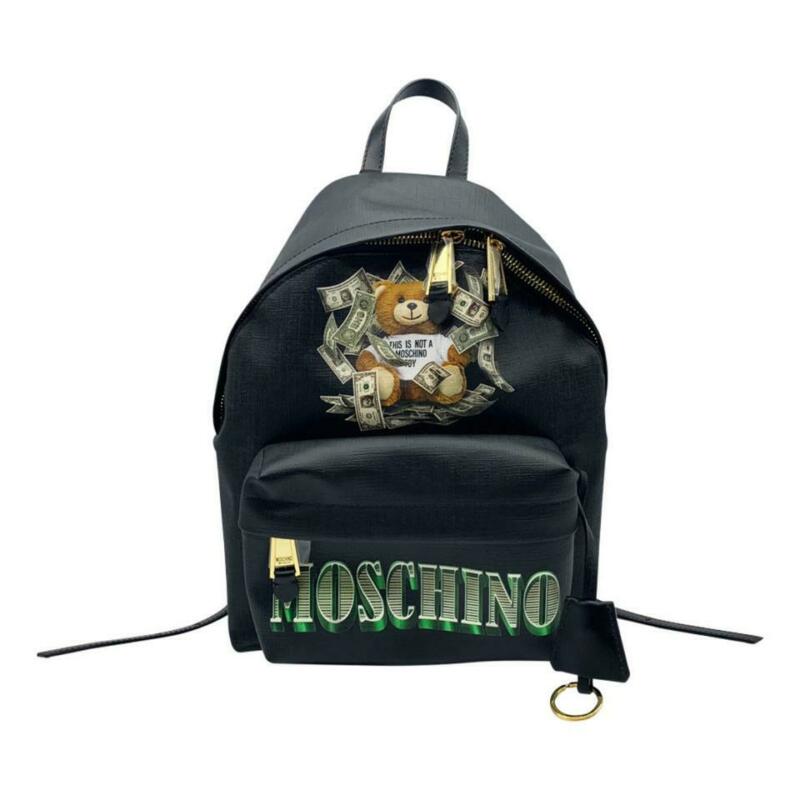 Moschino Money Teddy Black Polyurethane Backpack - MyDesignerly