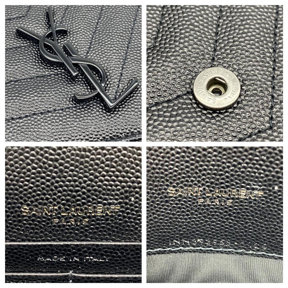 Saint Laurent Chain Wallet Monogram Ysl Small Matelasse Envelope Black ...
