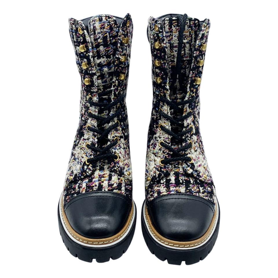 Tory Burch Black Miller Tweed Boots/Booties - MyDesignerly